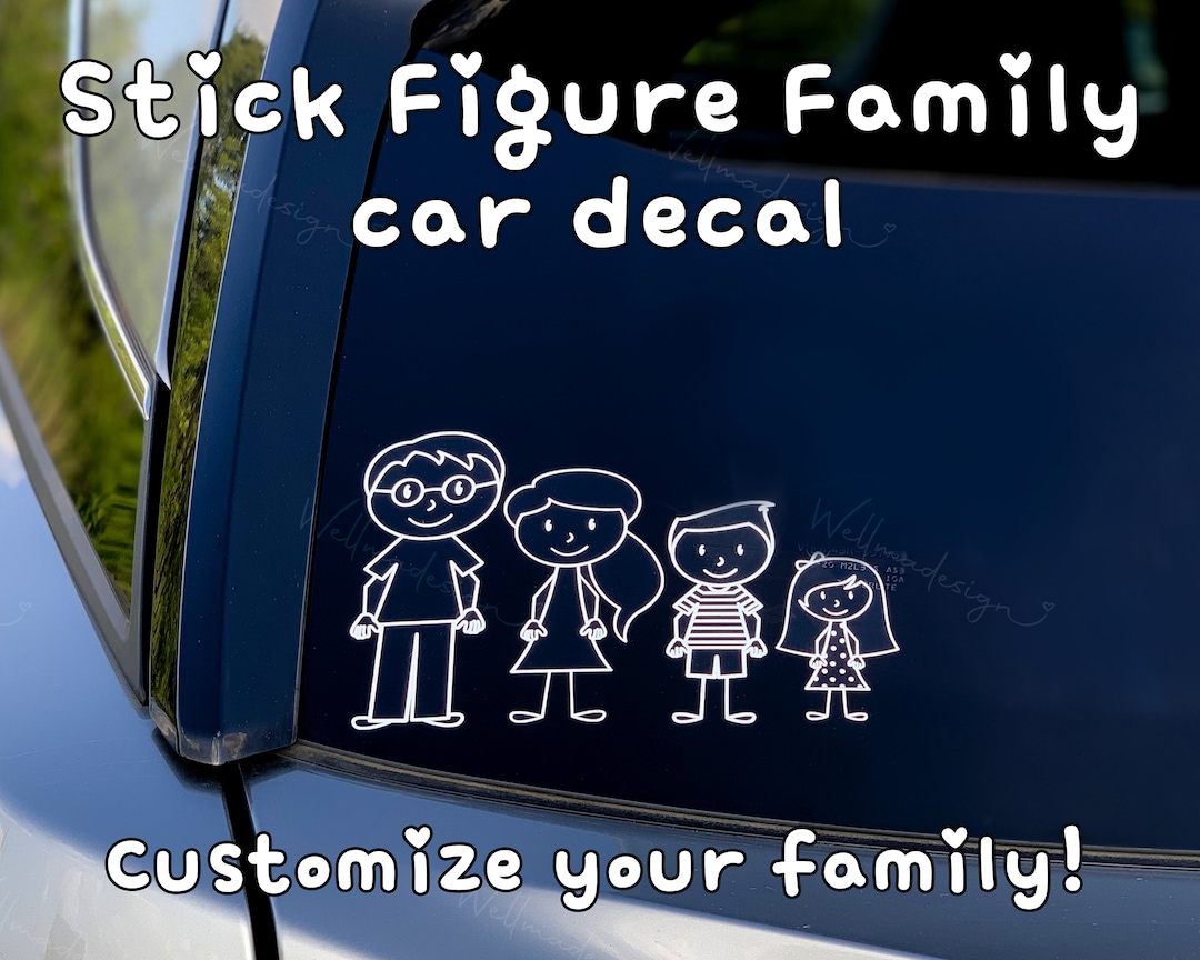 Stick Figure Family Decal/sticker - Create Your Own - Customize Your ...