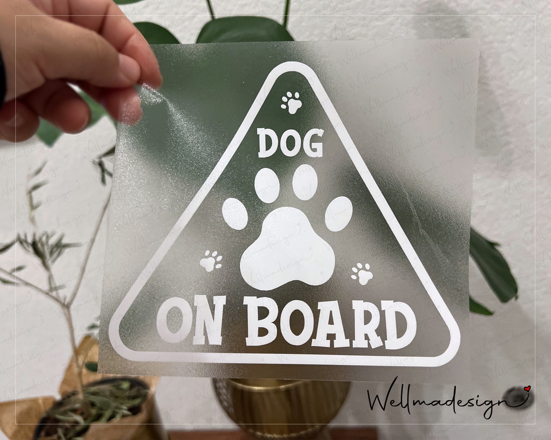 Dog on Board Decal I Dog Paw in Car Vinyl Decal I Puppy Paw Bumper ...
