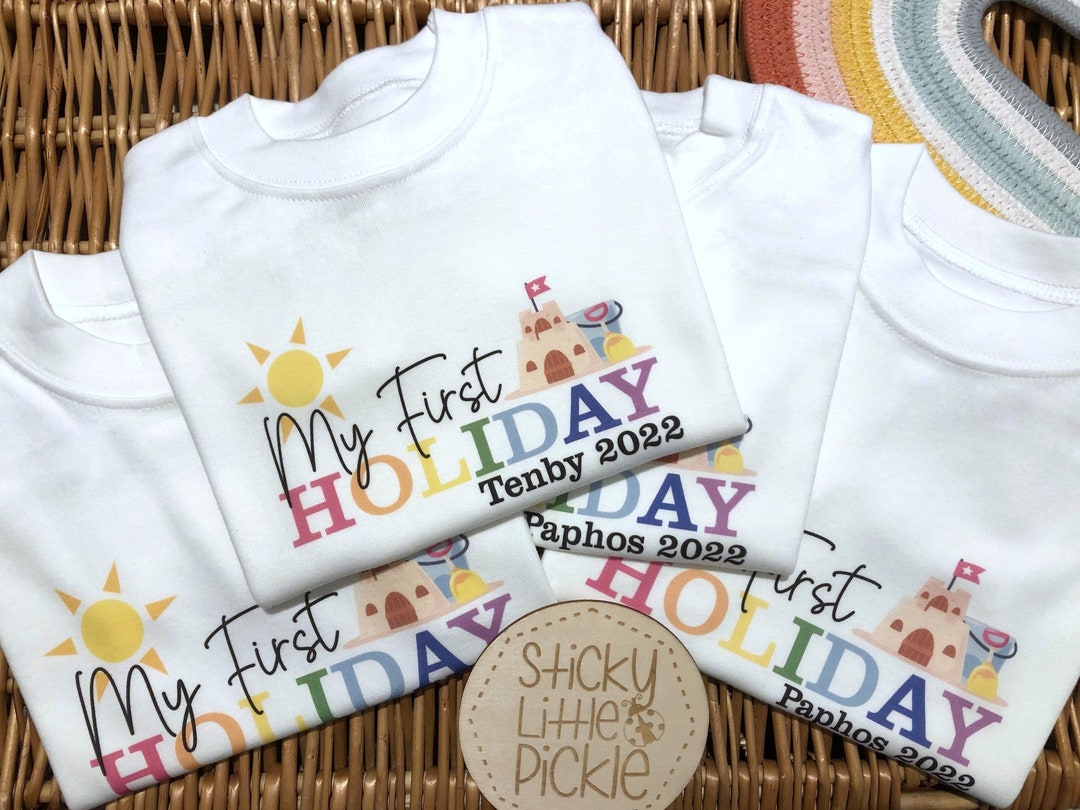 My 1st Holiday - Personalised With Destination First Vacation Beach ...
