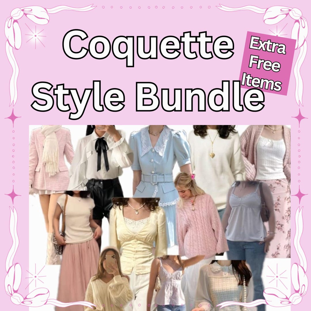 Coquette Aesthetic Style Bundle, Girly Coquette, Aesthetic Clothes ...