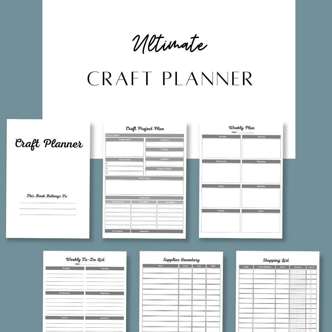 Craft Planner, Project Planner, Budget, Shopping List, Digital Planner ...