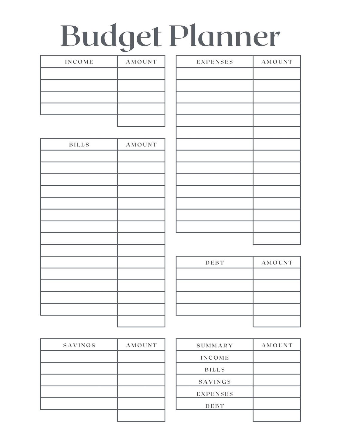 Budget Sheet, Monthly Budget, Digital Budget, Printable Budget Sheet ...
