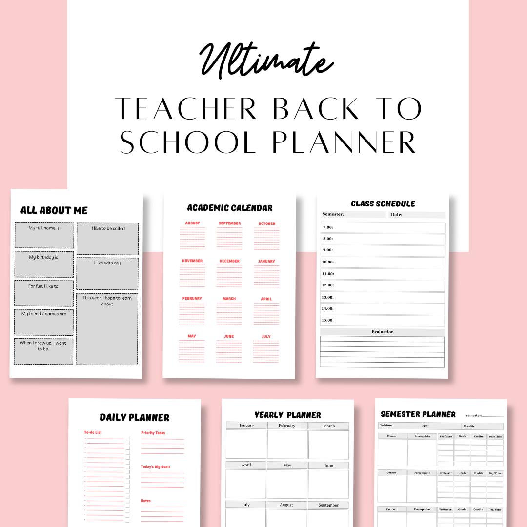 Back to School Planner, Teacher Planner, Organization for School, Plan ...