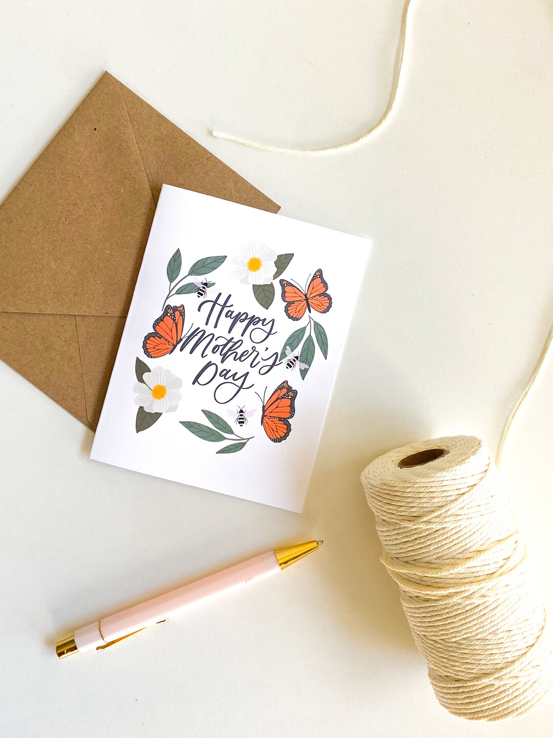 Butterfly Mothers Day Card, Floral Mothers Day Card, Mothers Day ...