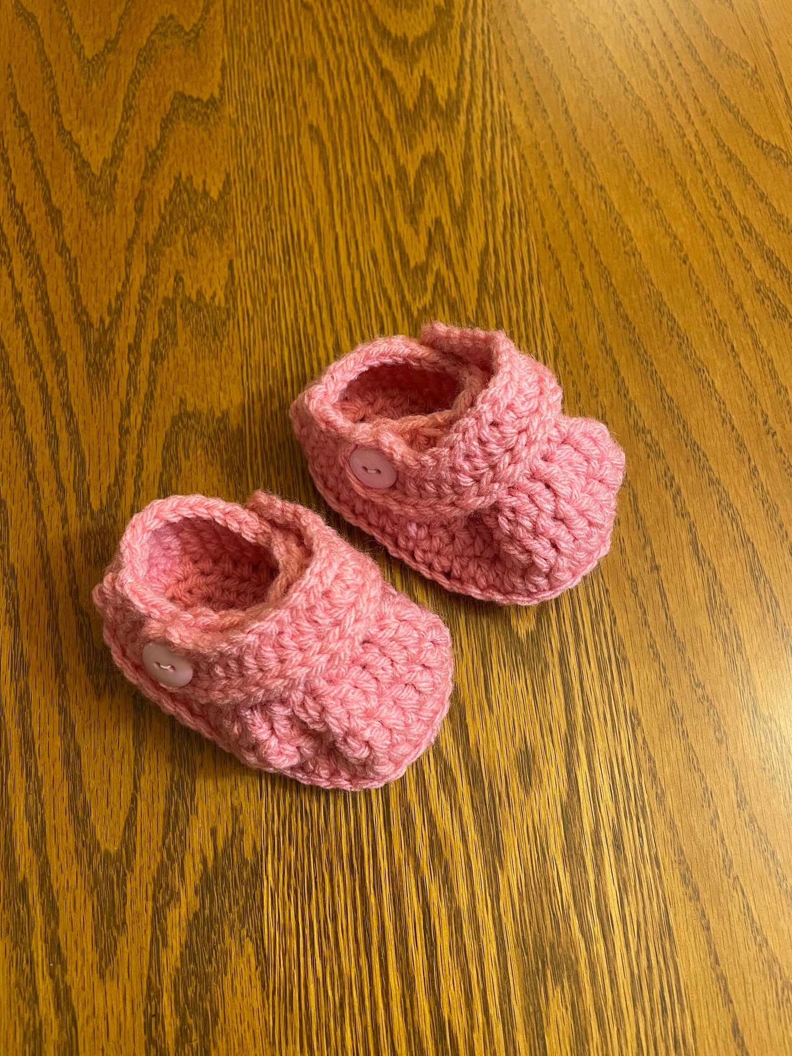 Pink Crocheted Baby Crocs size: 3-6 mo 4 long | Etsy