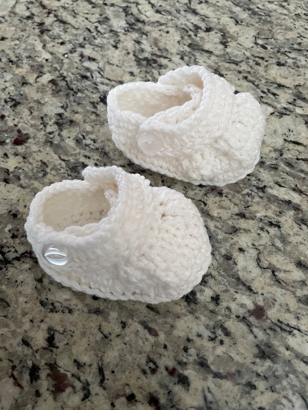 White Crocheted Baby Crocs size: 3-6 Mo 4 Long - Etsy