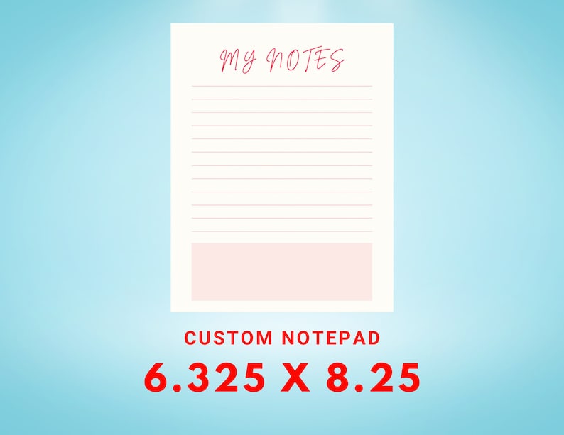 Printable Custom Notepad| Custom Planner | Letter | Minimalist Notepad ...