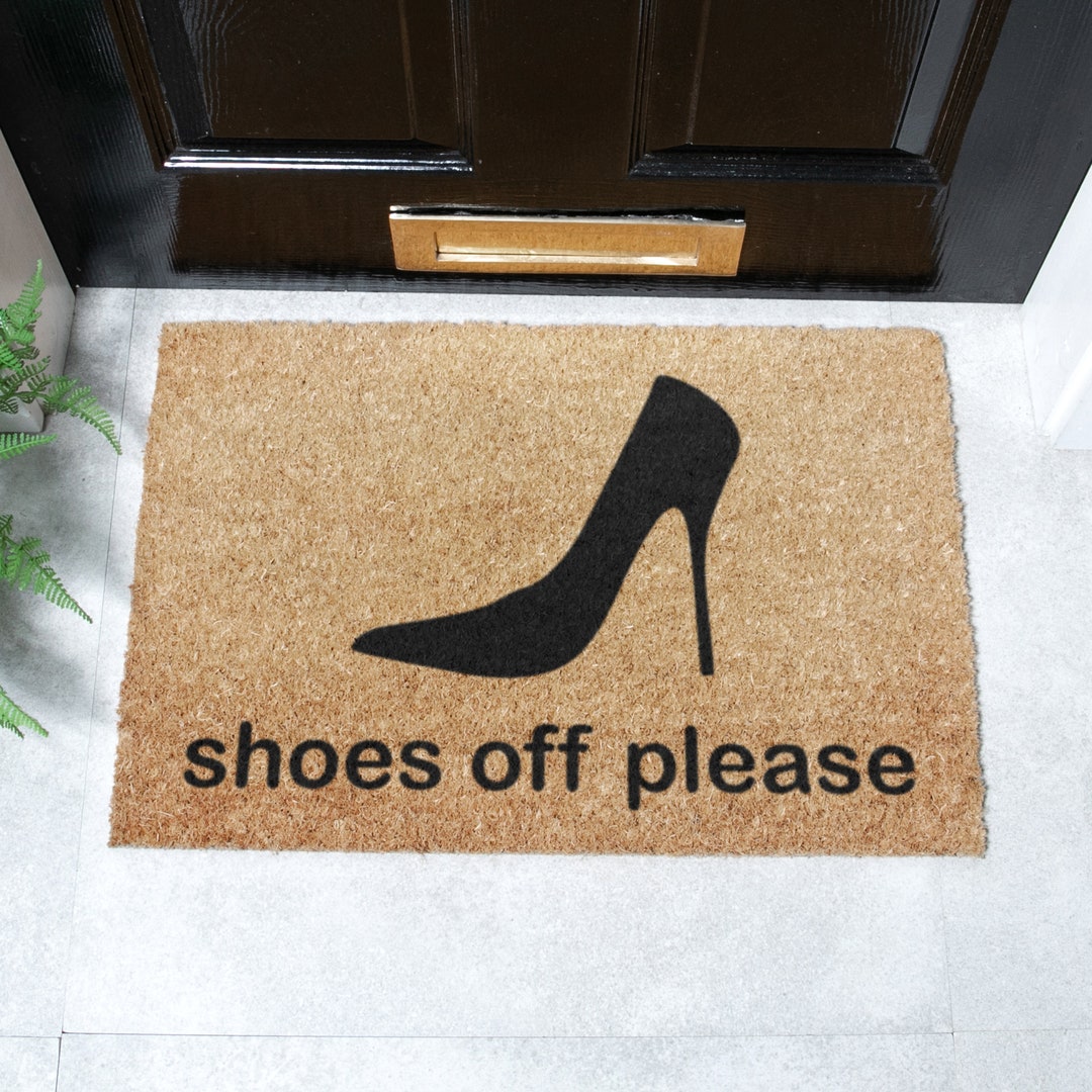 Shoes off Heel Doormat - 60x40cm - Fun Chic Novelty Doormat - Perfect ...