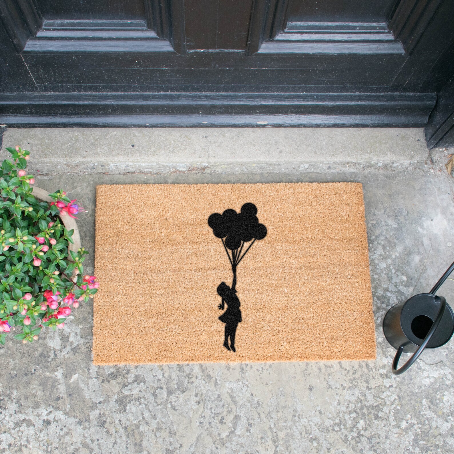 Banksy-style Flying Balloon Girl Quirky Doormat 60x40cm | Etsy