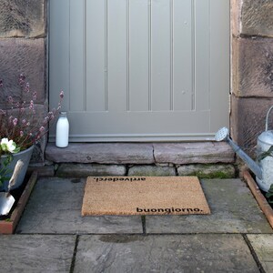 Arrivederci, Buongiorno Italian Doormat - 60x40cm - Quirky Mat ...