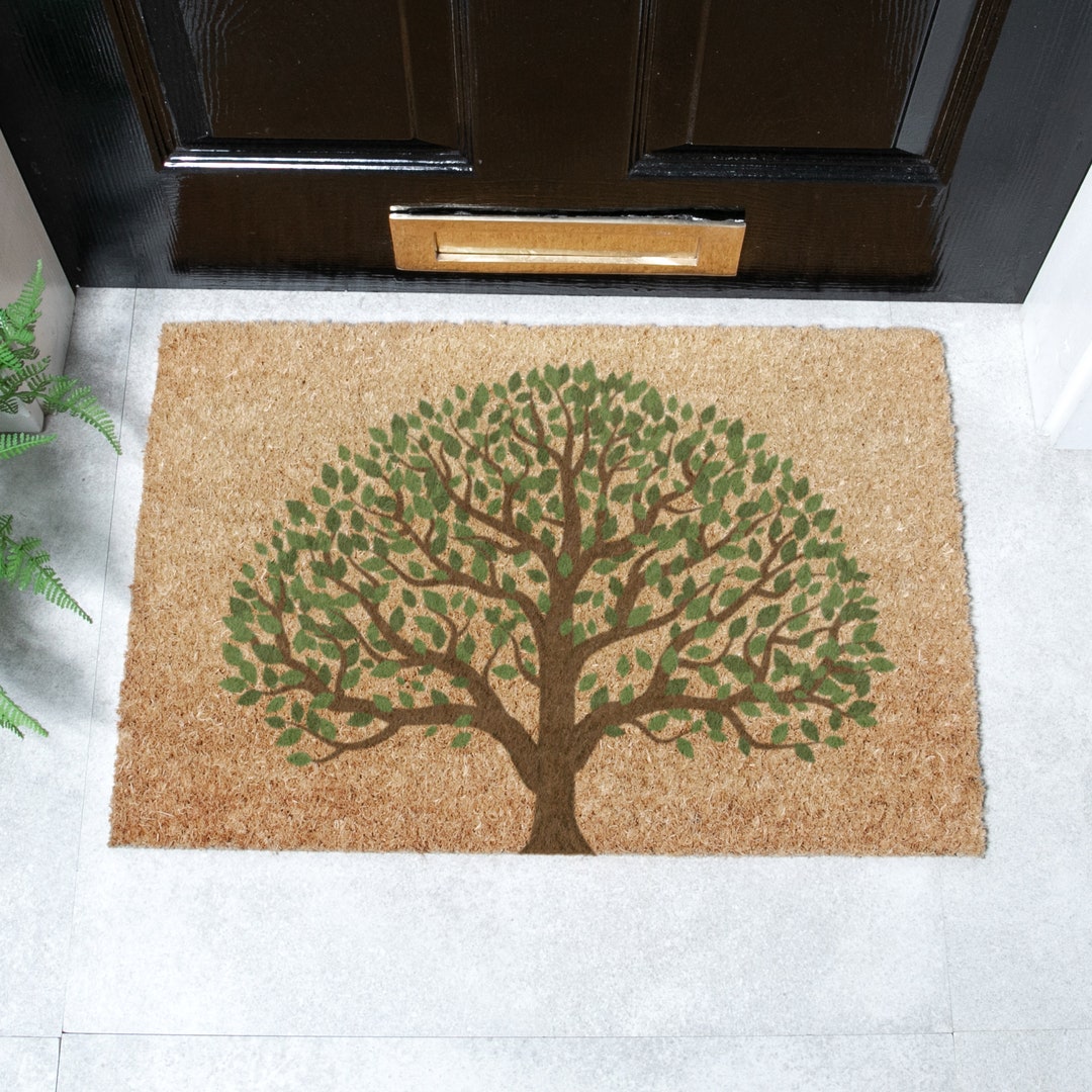 Tree of Life Coir Doormat: Non-slip Entrance Mat (60cm X 40cm) - Etsy