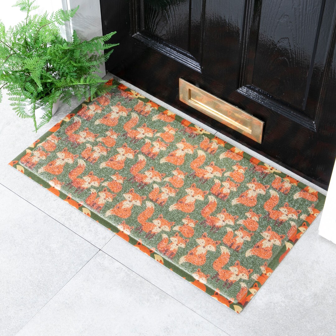 Fox Pattern Doormat - Welcome Fox Mat - Entryway Cute Fox Doormat ...