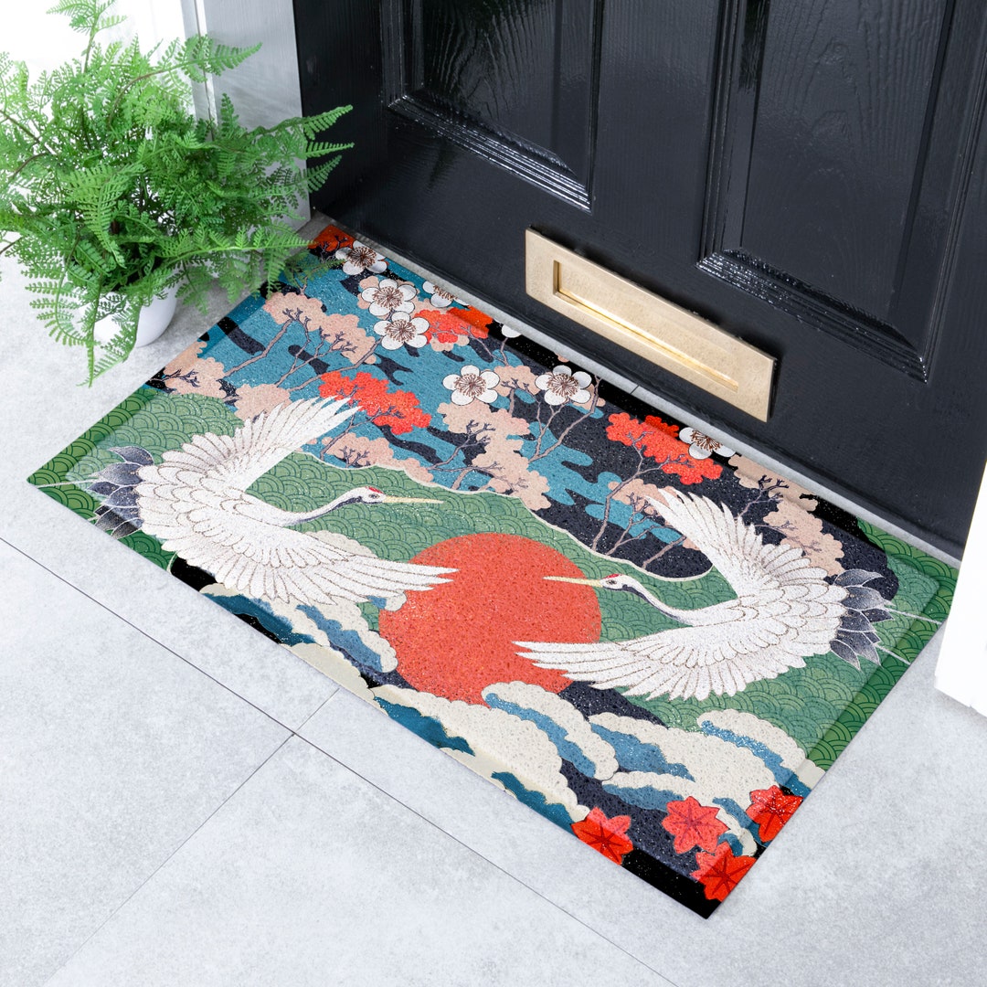 Japanese Bird Indoor & Outdoor Doormat - Long Lasting Welcome Door Mat ...