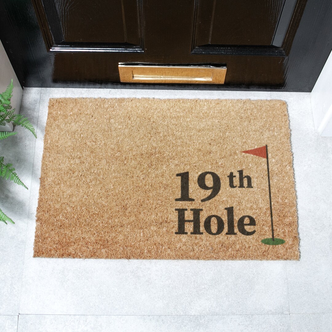 19th Hole Flag Coir Doormat Welcome Doormat Anniversary Gift ...