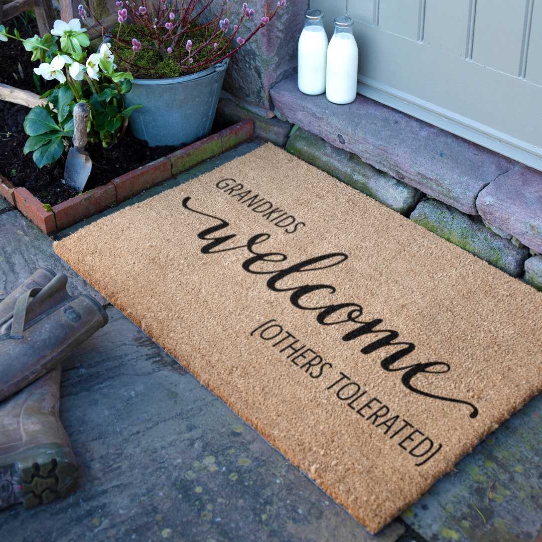 Grandkids Welcome Others Tolerated Coir Doormat - Welcome Doormat ...