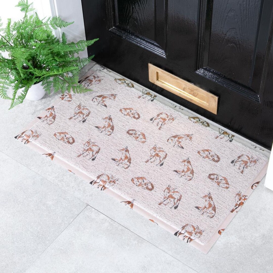 Fox Pattern Doormat - Welcome Fox Mat - Entryway Cute Fox Doormat ...