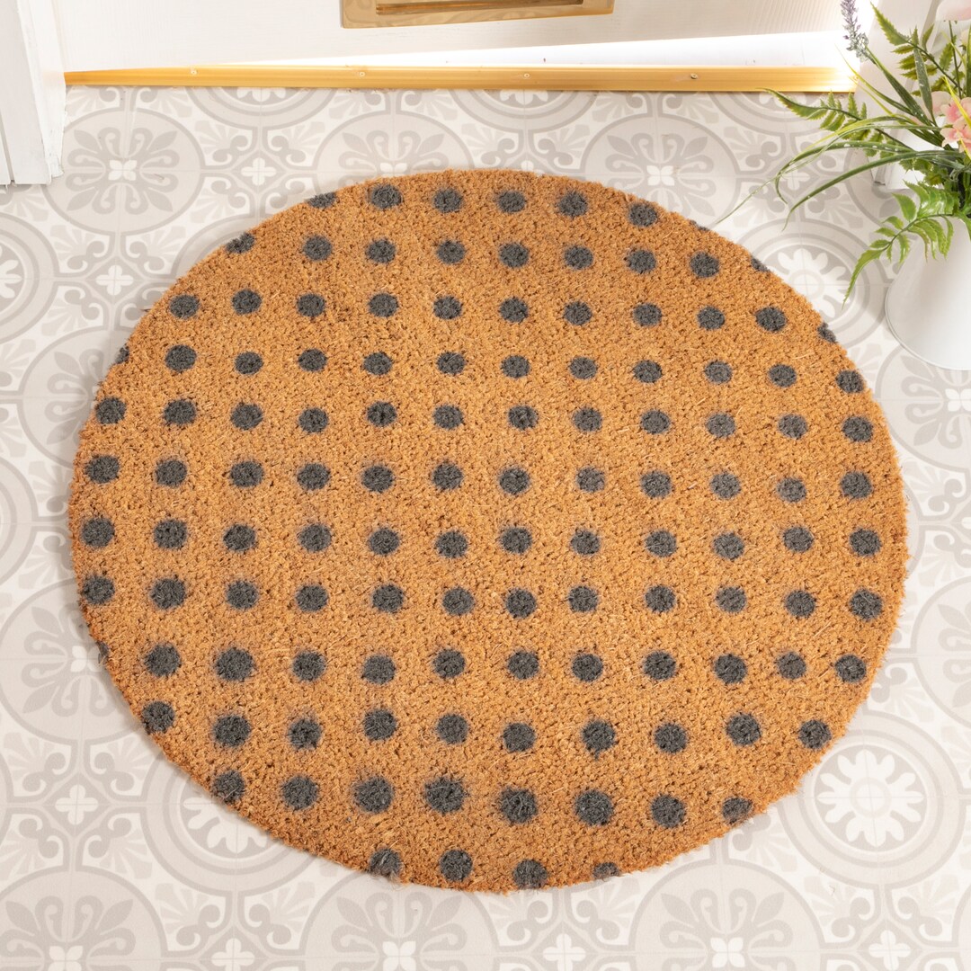 Grey Dots Circle Doormat Spots Round Dots Doormat Outdoor - Etsy