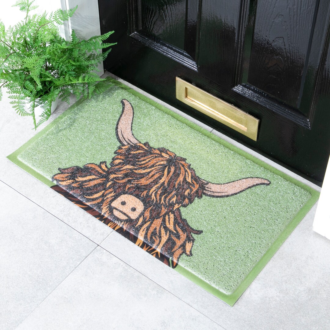 Highland Cow Doormat - Indoor/outdoor Doormat - Western Style Decor ...