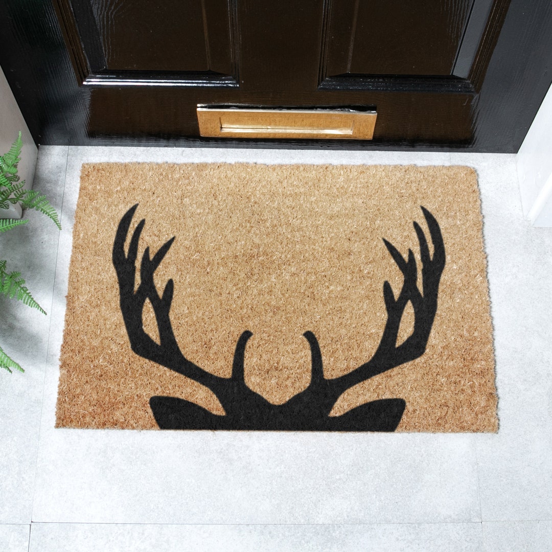 Stag Antlers Doormat - Non Slip Deer Door Mat - Home Decor - Indoor ...