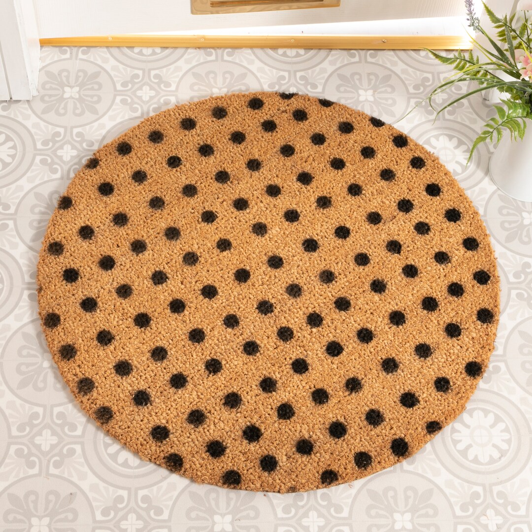 Dots Circle Doormat Round Door Mat Dots Doormat Outdoor Rug Front Door ...