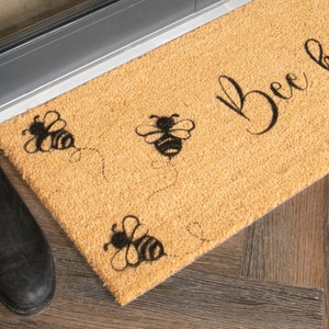 Bee Happy Bee Double Door Mat - Etsy