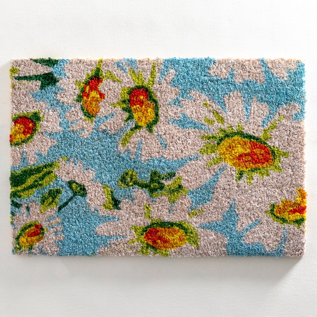 Flower Coir Doormat - Floral Doormat - New Home - Flowers Doormat ...
