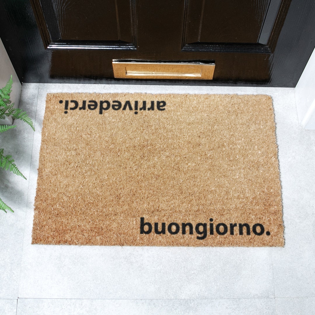 Arrivederci, Buongiorno Italian Doormat - 60x40cm - Quirky Mat ...