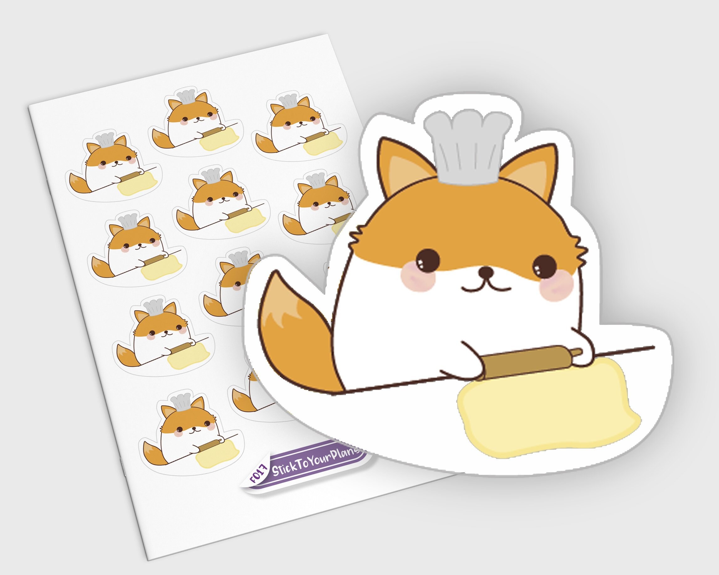 Baking Day Stickers, Cooking Stickers, Fox Chores Stickers, Food ...