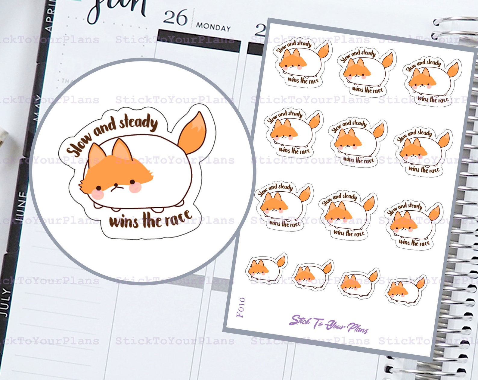 Cute Fox Positive Message Stickers - Etsy