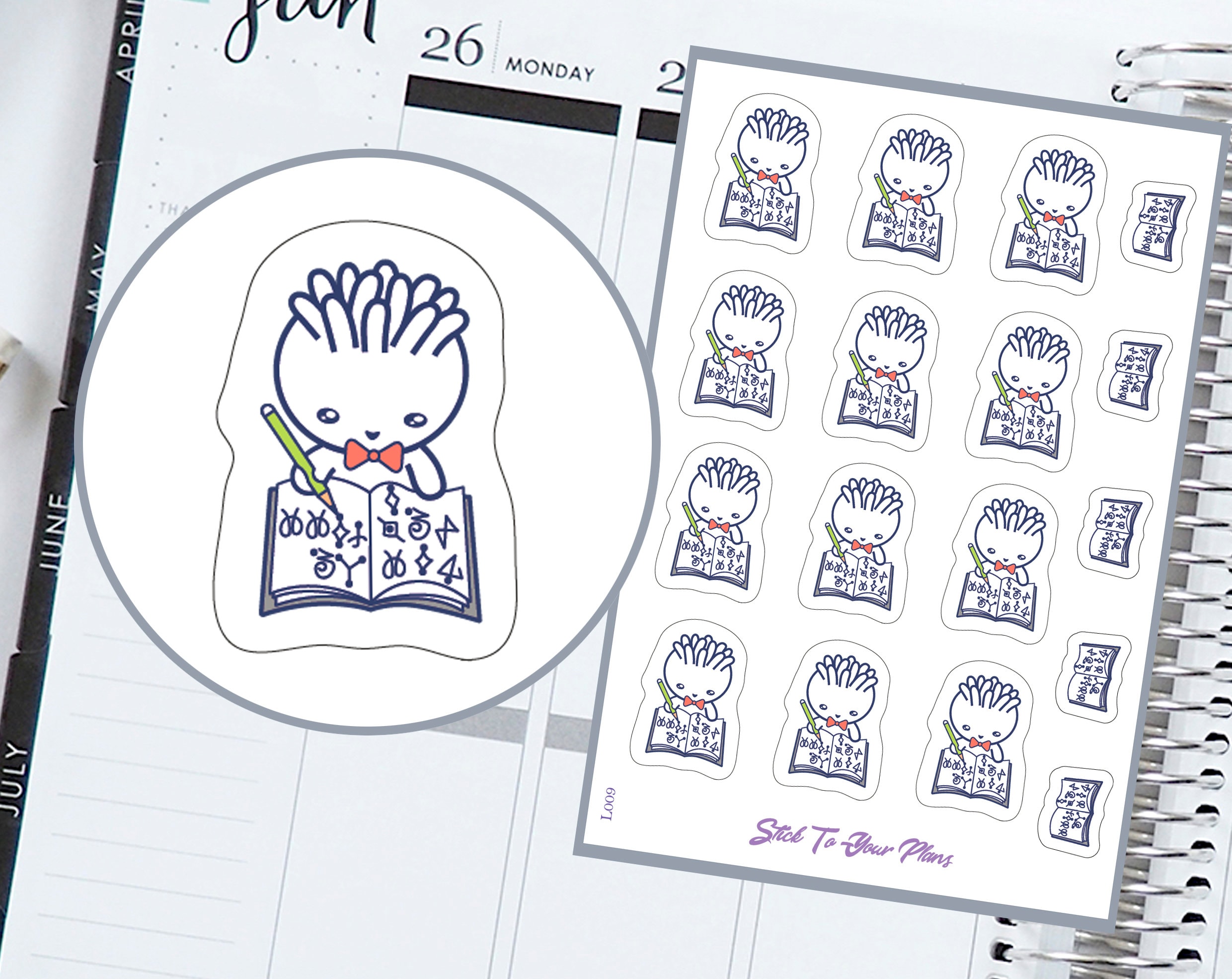 Homework Planner Stickers, Kawaii Stickers, Back to School Stickers ...