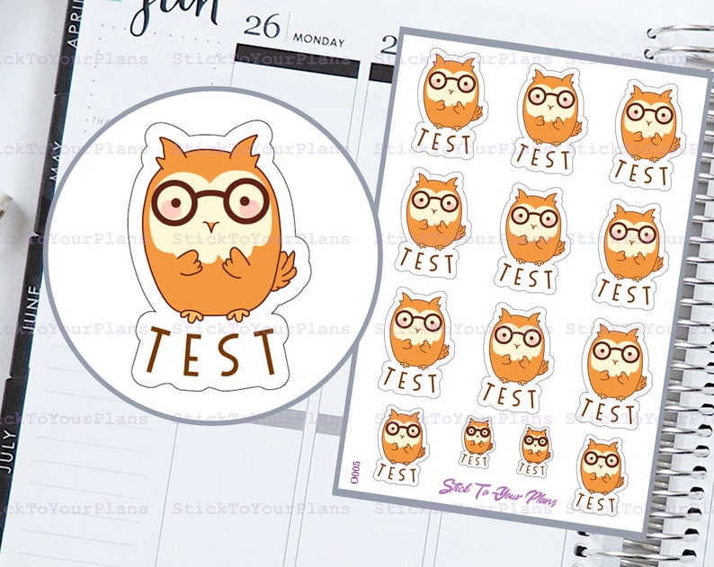 Test Planner Stickers, College Planner Stickers, Exam Reminder Stickers ...