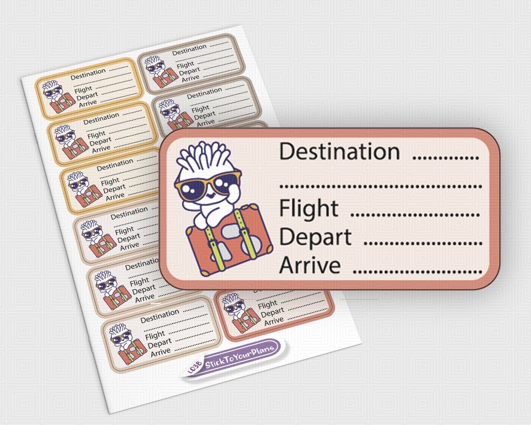 Flight Planner Stickers, Holiday Planner Stickers, Travel Planner ...