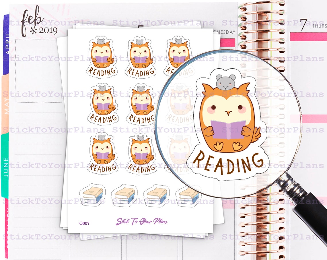 Reading Stickers for Planner, Book Stickers, Cute Study Stickers ...
