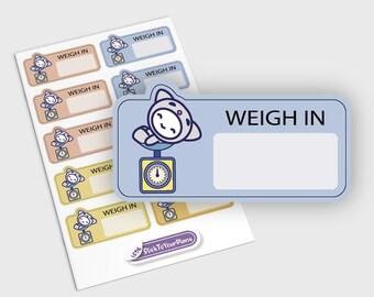 Happy Weekly Weight Tracker Label Reminder Tracker Cute Kawaii Planner ...
