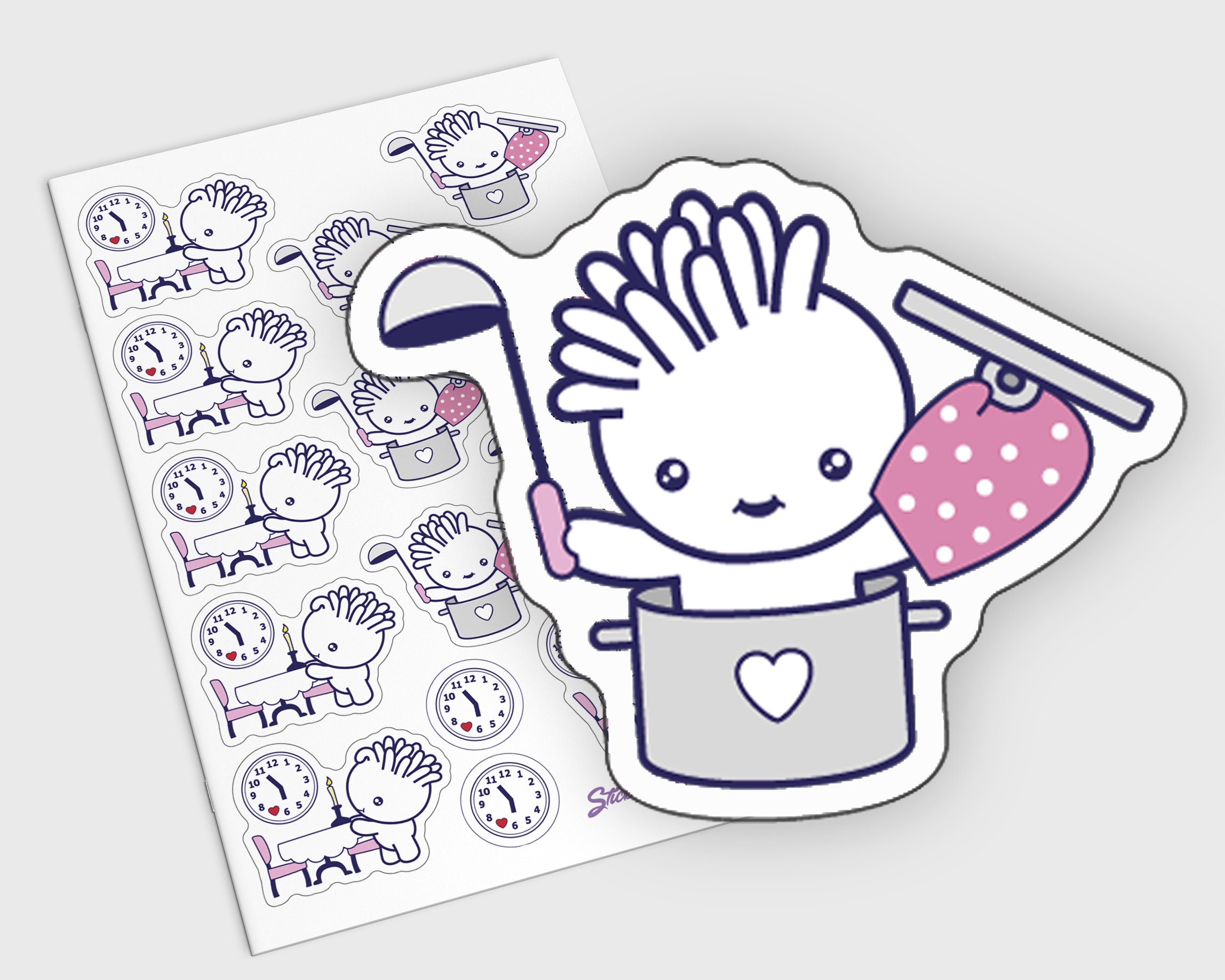 Cooking Dinner Stickers Set - Etsy