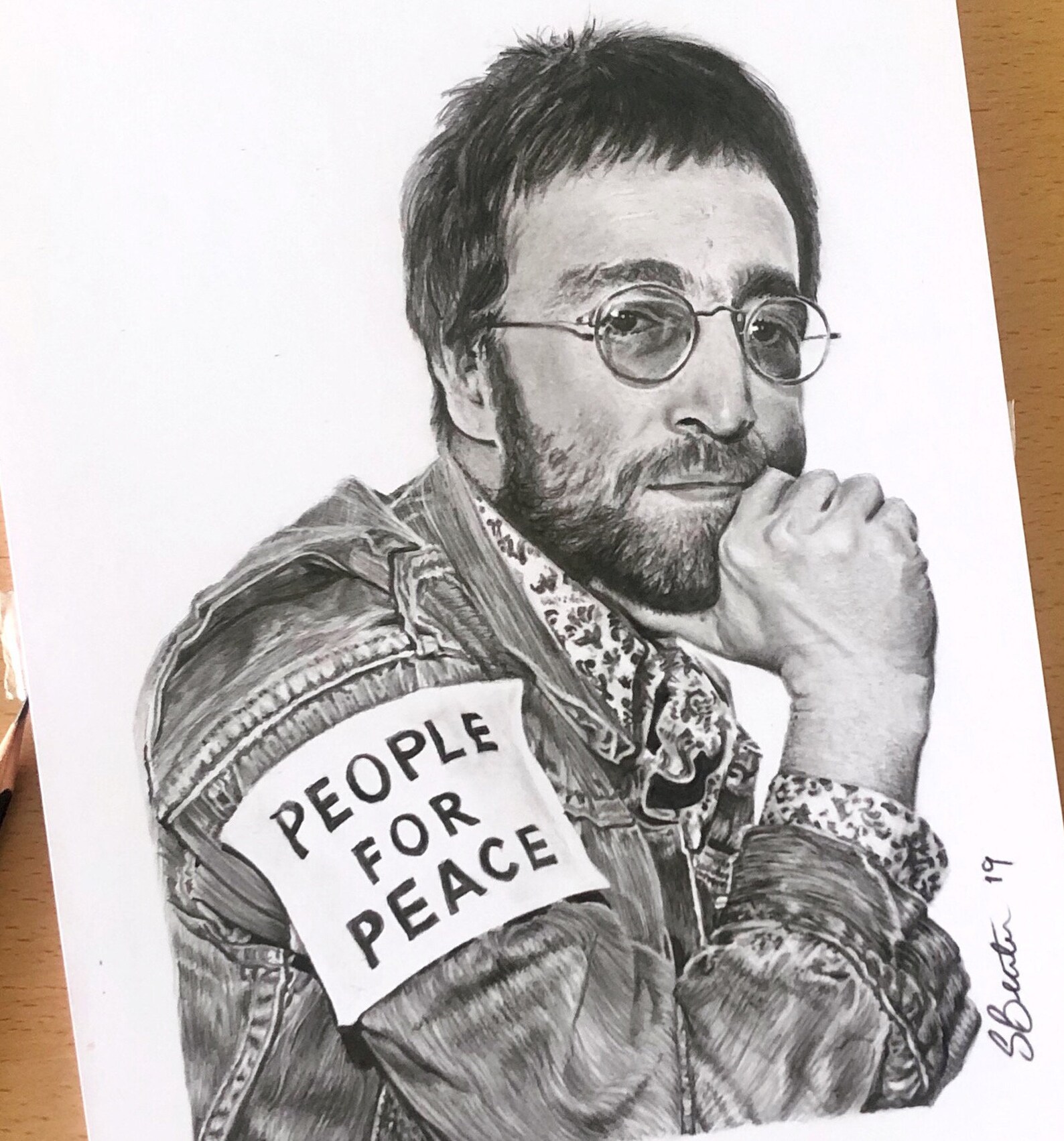 John Lennon Drawing PEOPLE FOR PEACE - Etsy