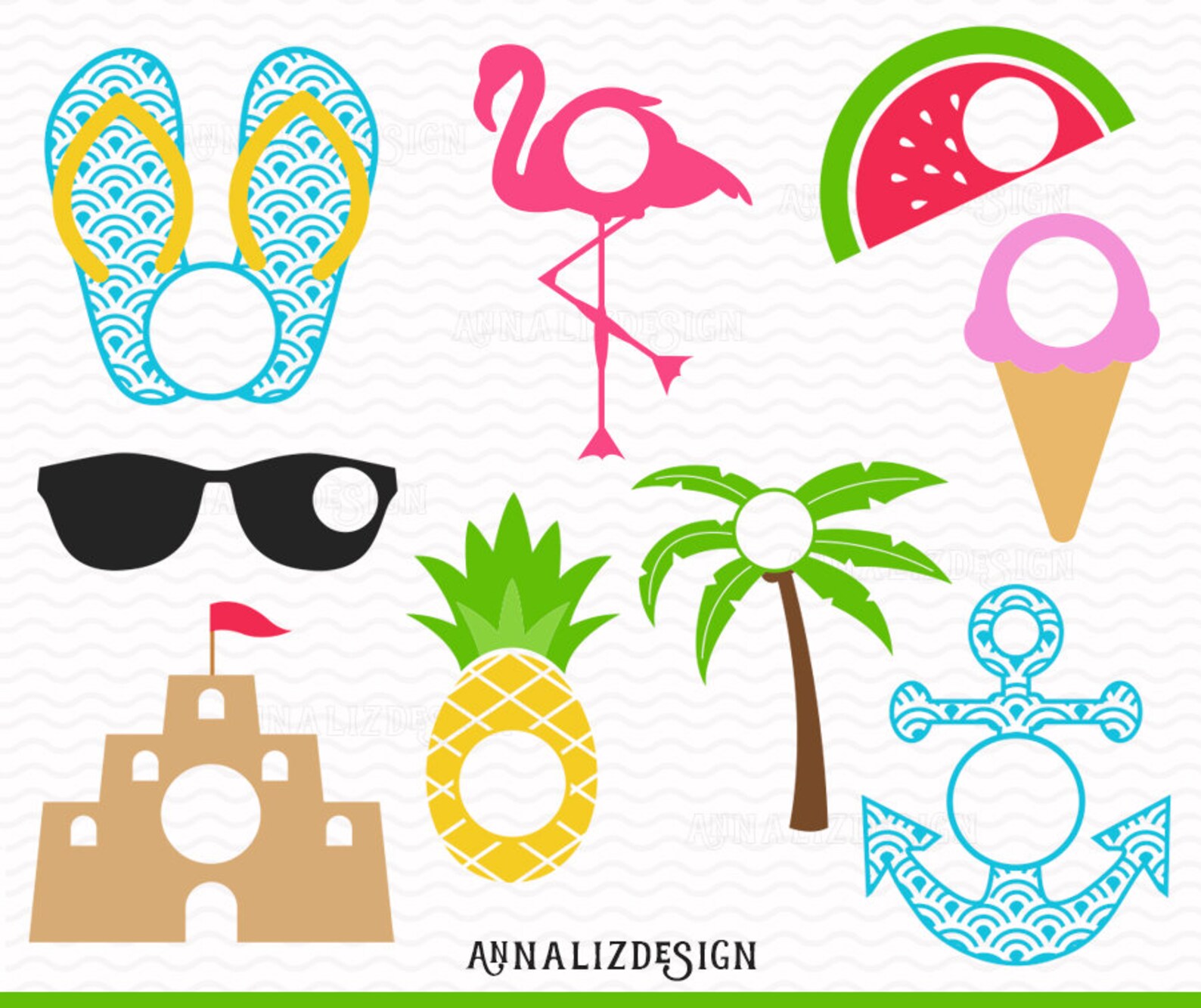 Summer Monogram SVG Beach Monogram Svg Svg files for | Etsy