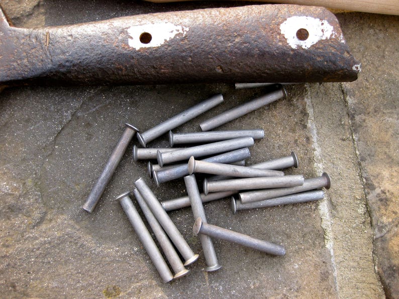 5 X Rivets for Shovel Spade Fork Handle Repair 50x6mm Rake Hoe Garden ...