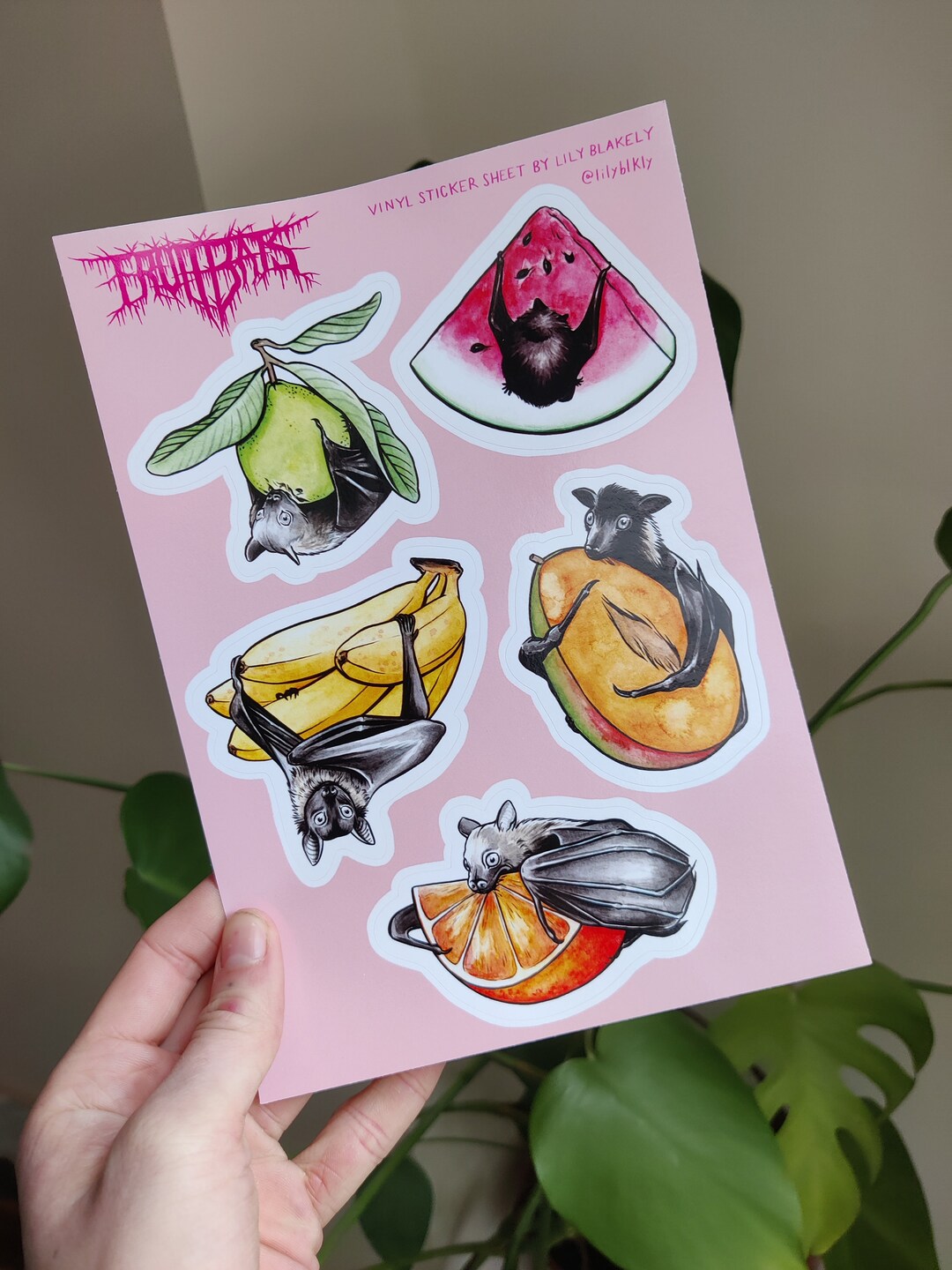 Fruit Bats Vinyl Sticker Sheet - Etsy