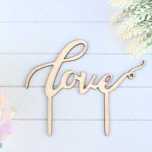 Rustic Wooden 'love' Wedding Cake Topper - Etsy
