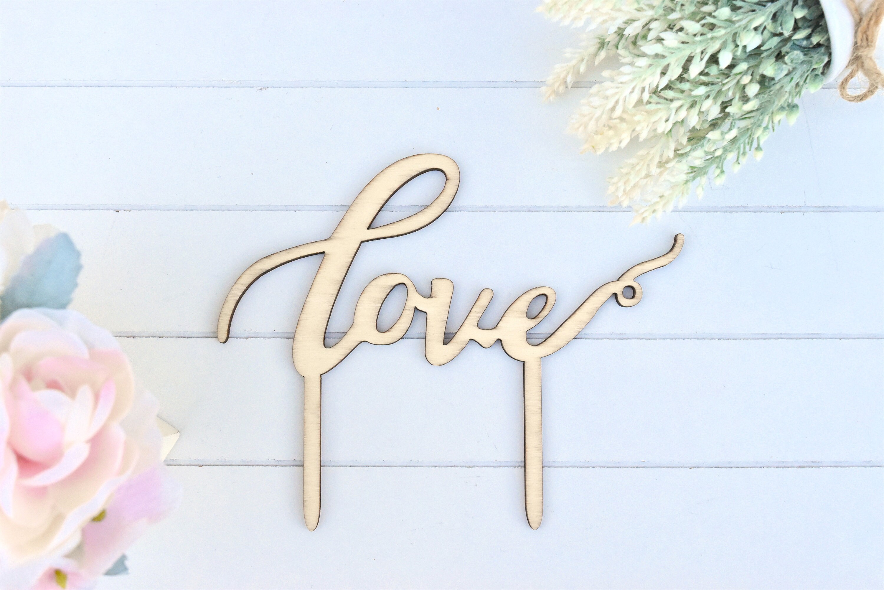 Rustic Wooden 'love' Wedding Cake Topper - Etsy