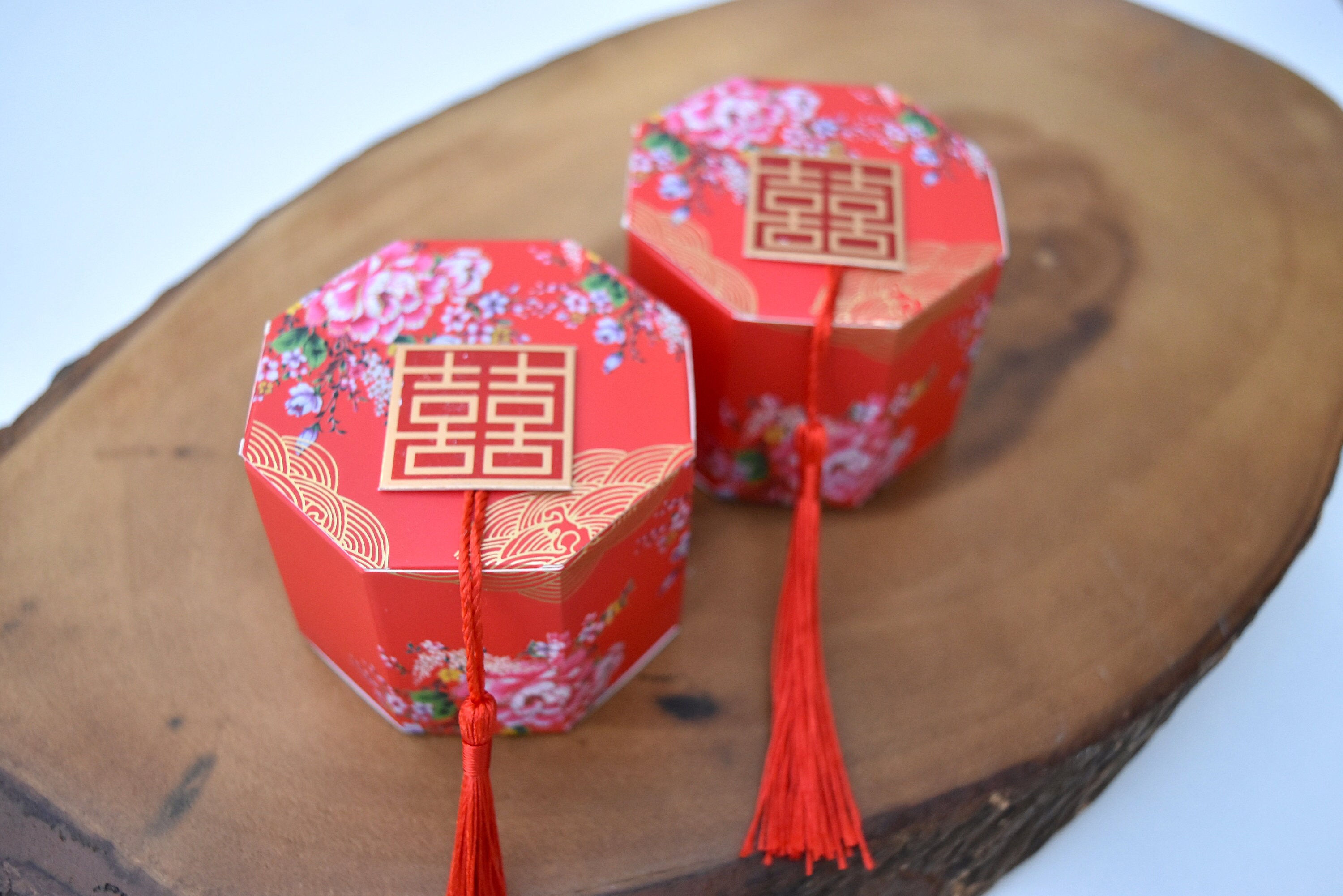 Chinese Double Happiness Floral Wedding Favour Box With - Etsy UK