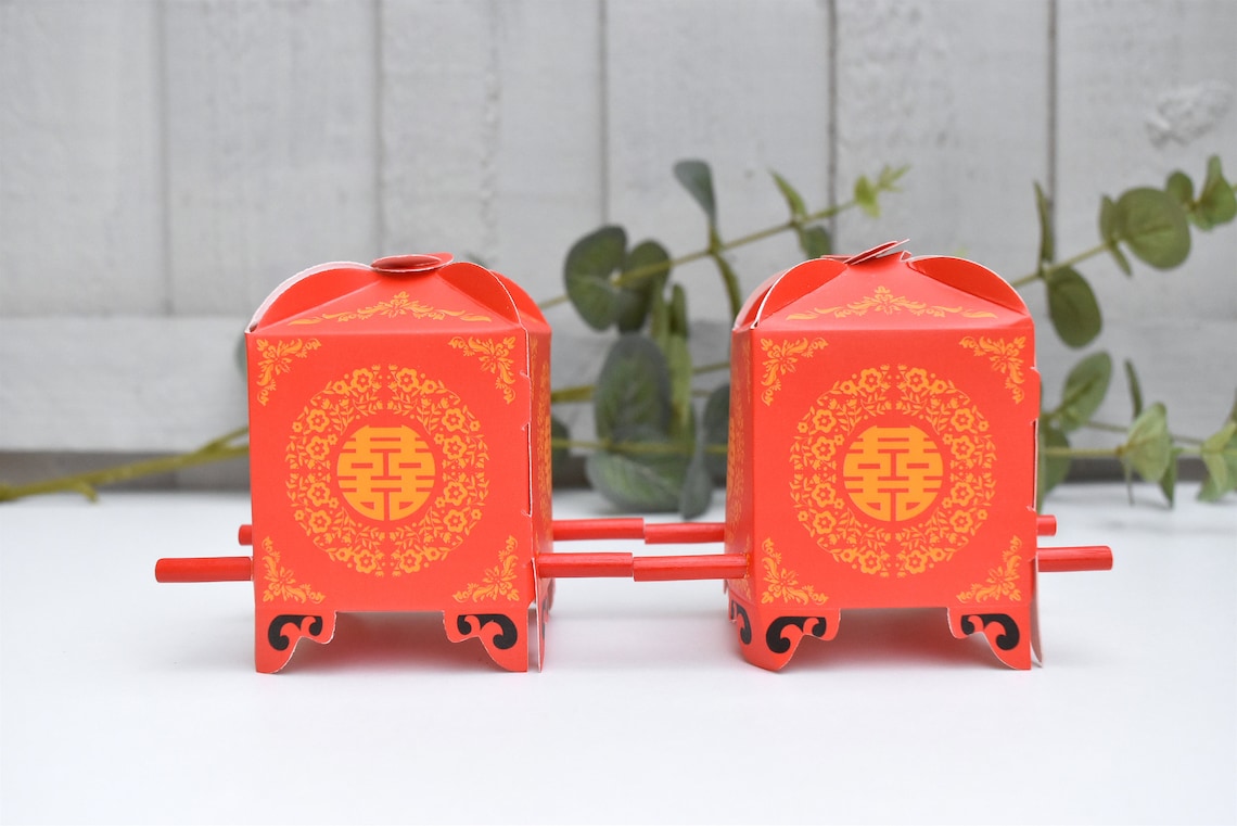 Red Chinese Wedding Palanquin/Sedan Chair Favour Box - Etsy España