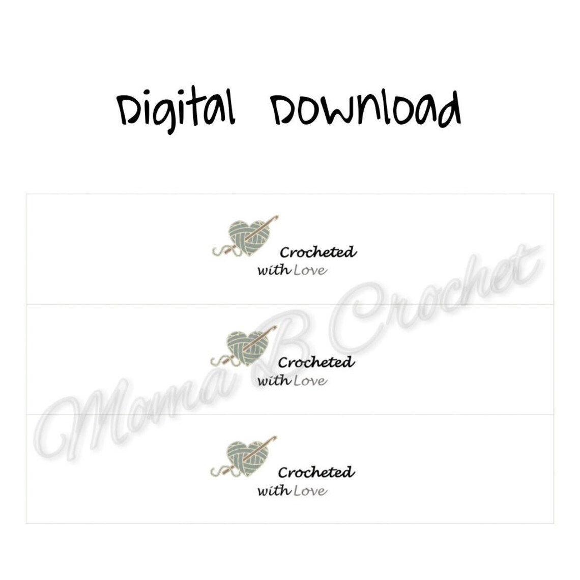 Crochet Wrap Labels Printable Wrap Labels Packaging Labels | Etsy