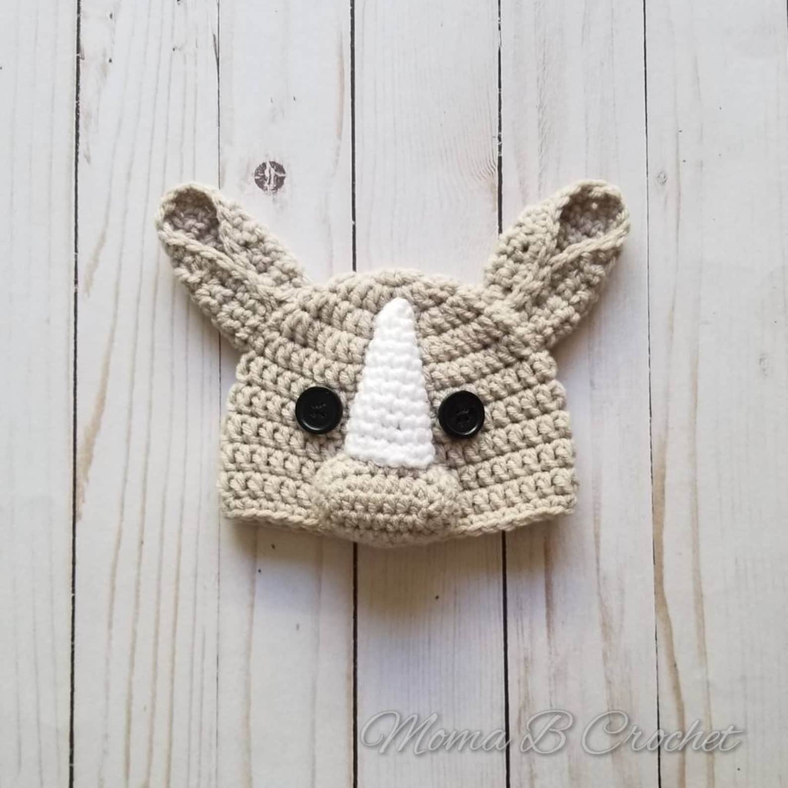 Crochet Rhino Hat Rhino Hat Rhino Beanie Baby Rhino Hat - Etsy