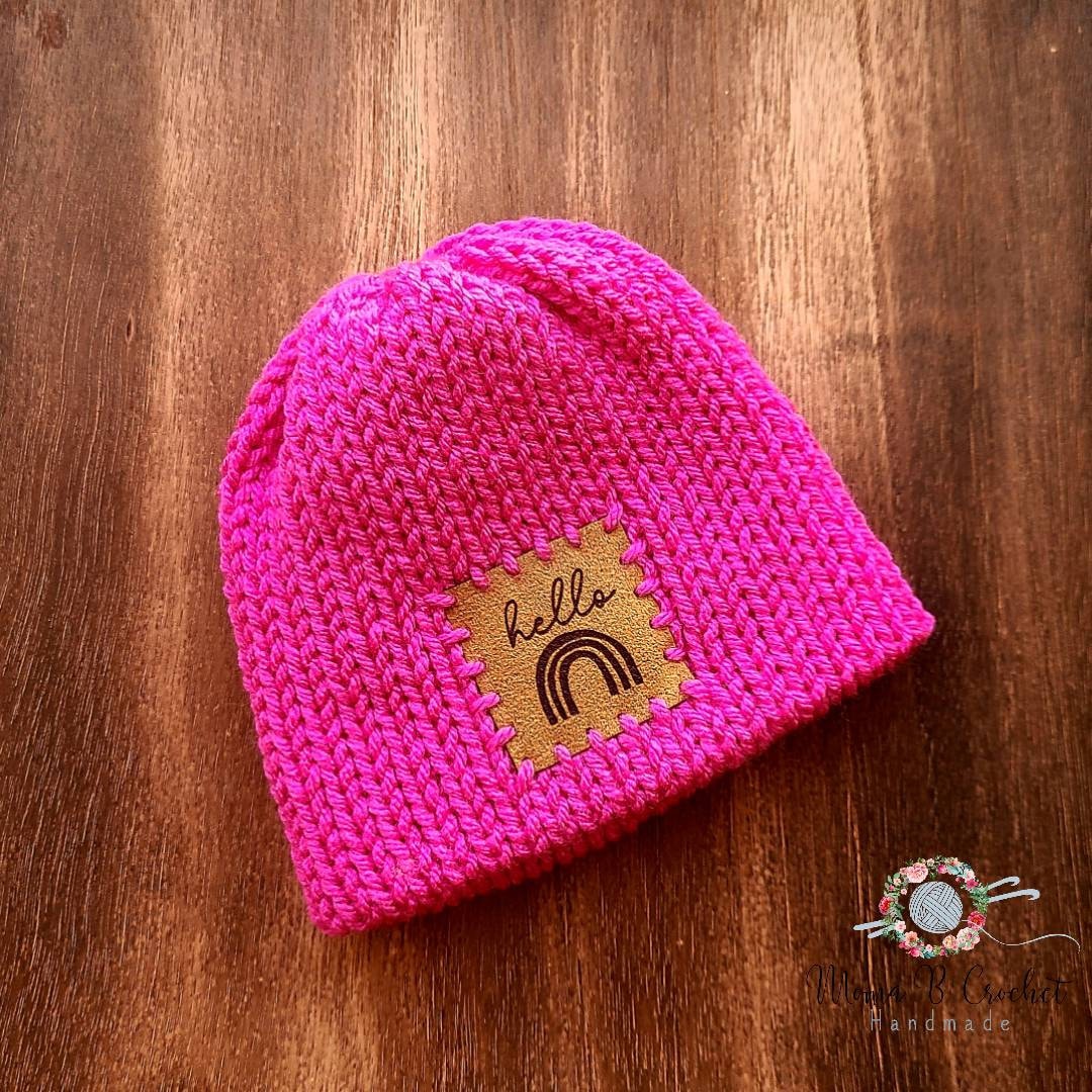 Baby Knit Beanie, Knit Baby Beanie, Hello Baby Beanie, Newborn Baby ...