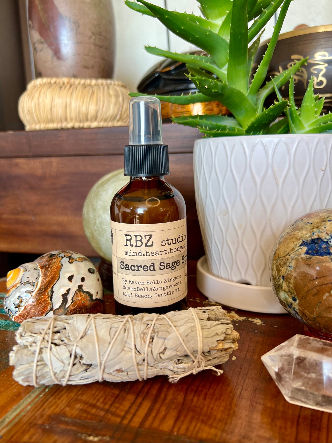 Sacred Sage Smudging Duo | Smoke-free Smudge Spray + White Sage Bundle ...