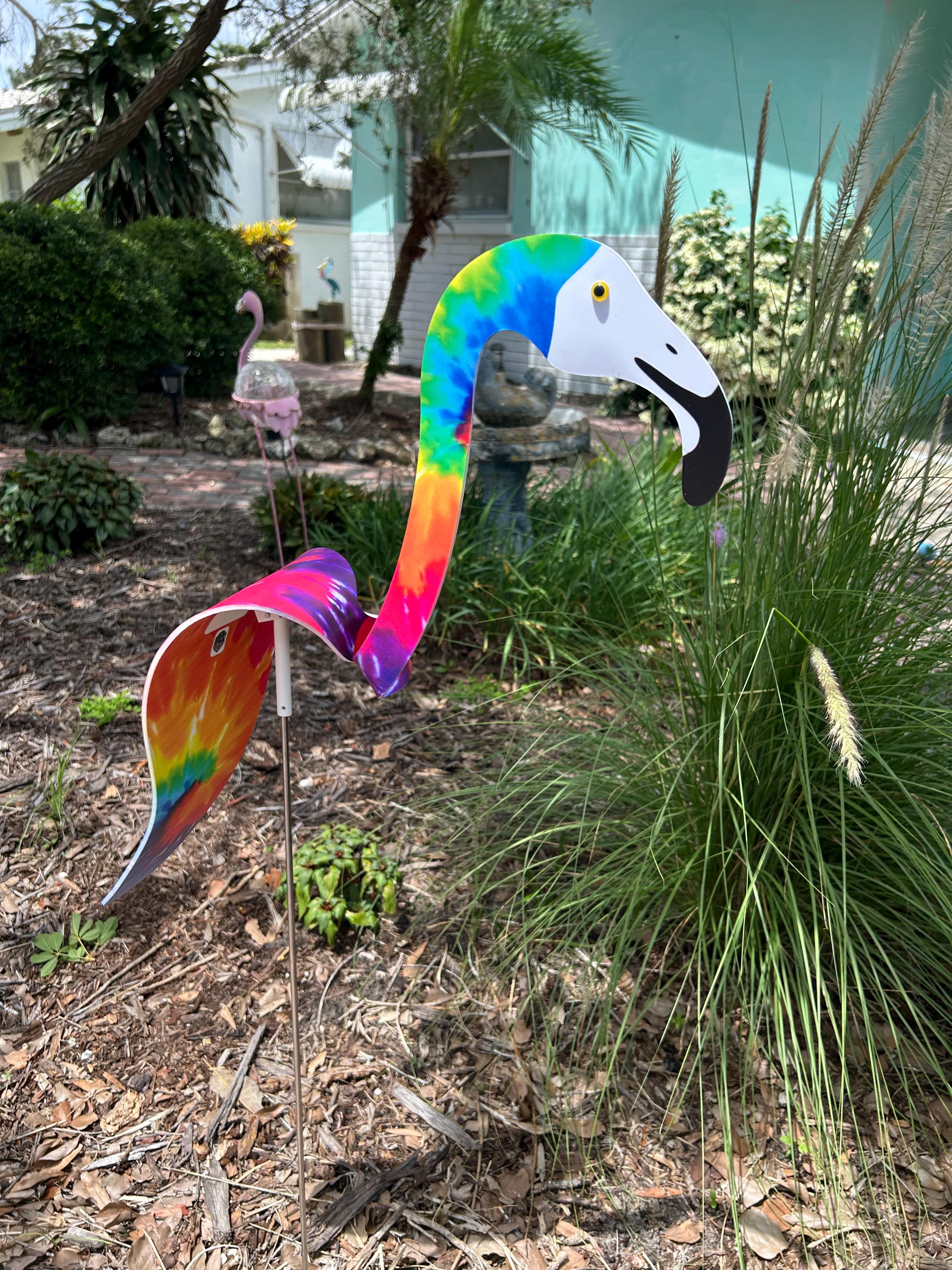 PVC Bobbing TIE DYE Flamingo Bobber by Nauti-birds and Critters ...