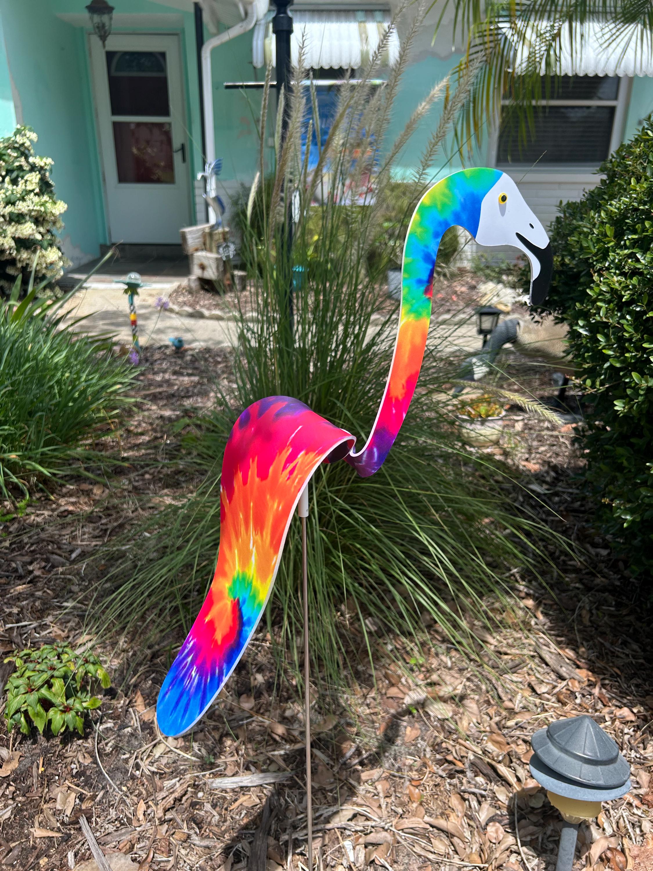 PVC Bobbing TIE DYE Flamingo Bobber by Nauti-birds and Critters ...