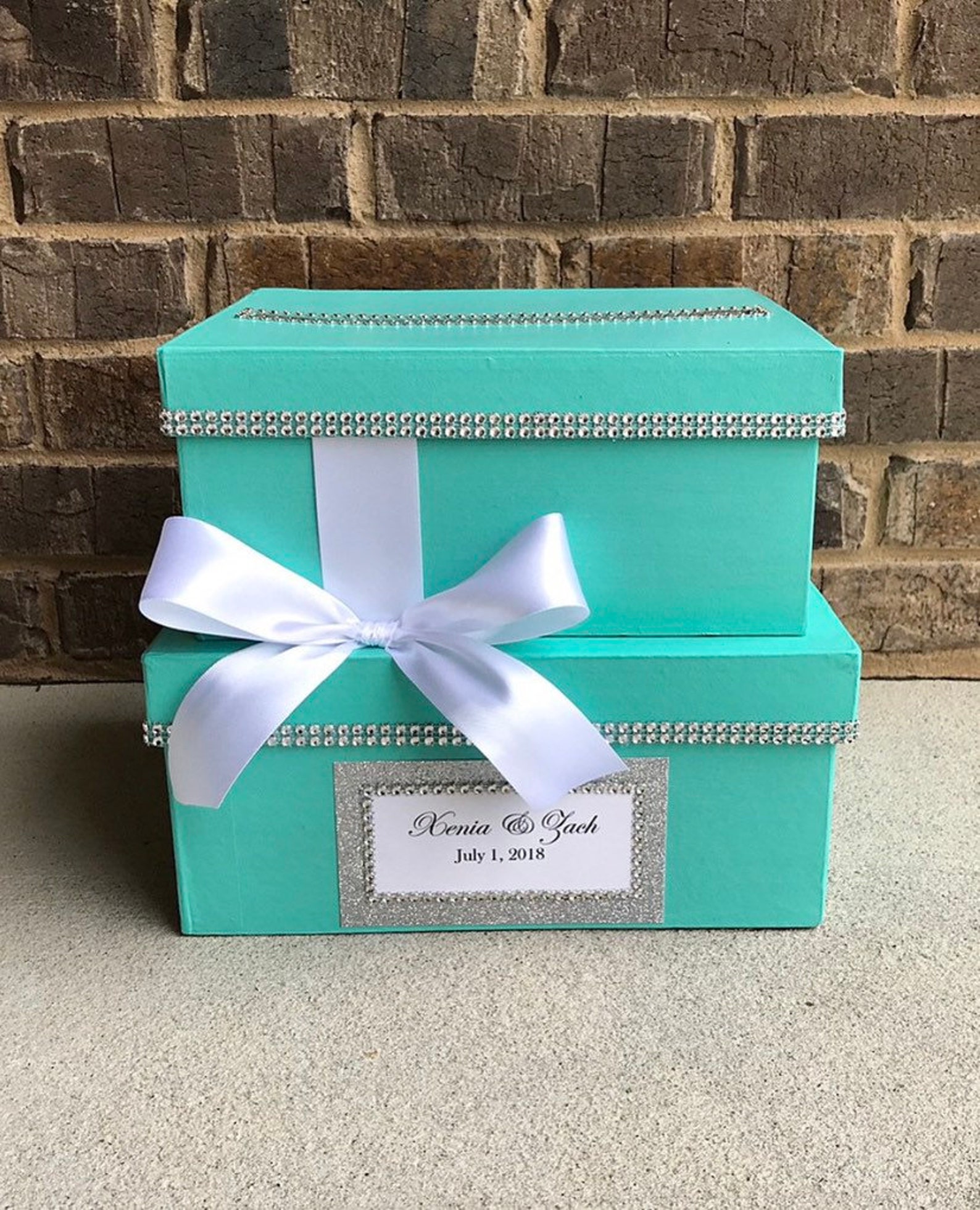 Robins Egg Blue Card Box Centerpiece mid-size Turquoise 2 | Etsy